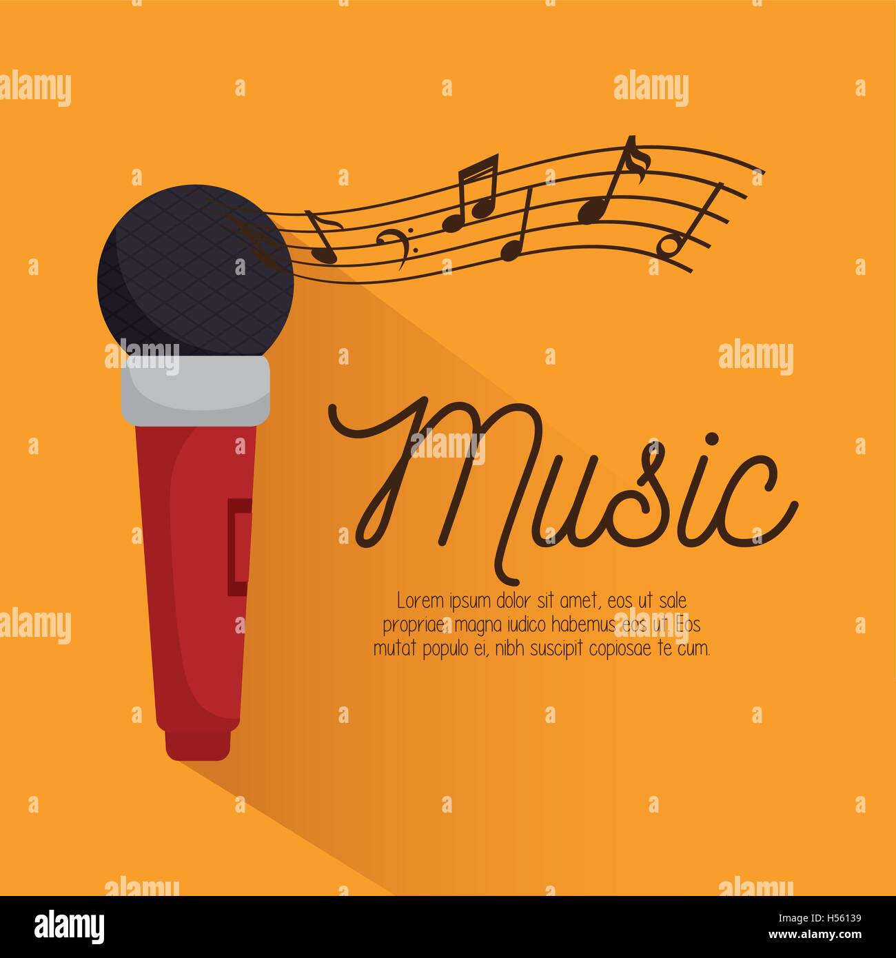 music festival instrument poster microphone Stock Vector Image & Art ...