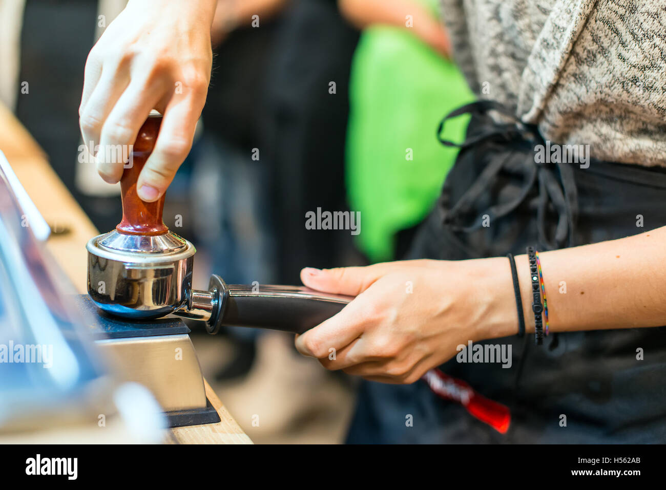 Preparation coffee at the bar from a bartender Stock Photo - Alamy