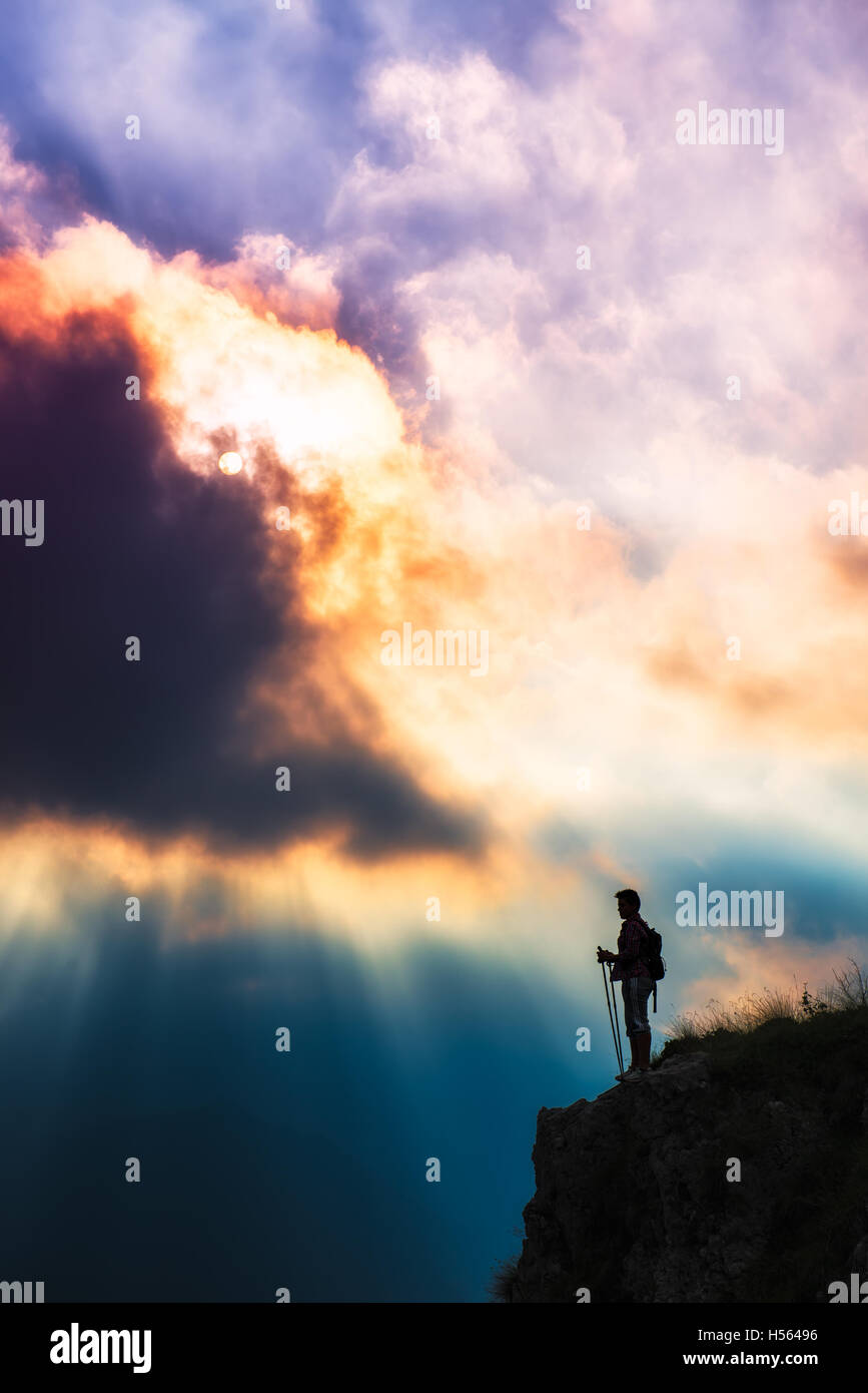 Ray divine sun in the mountains Stock Photo - Alamy