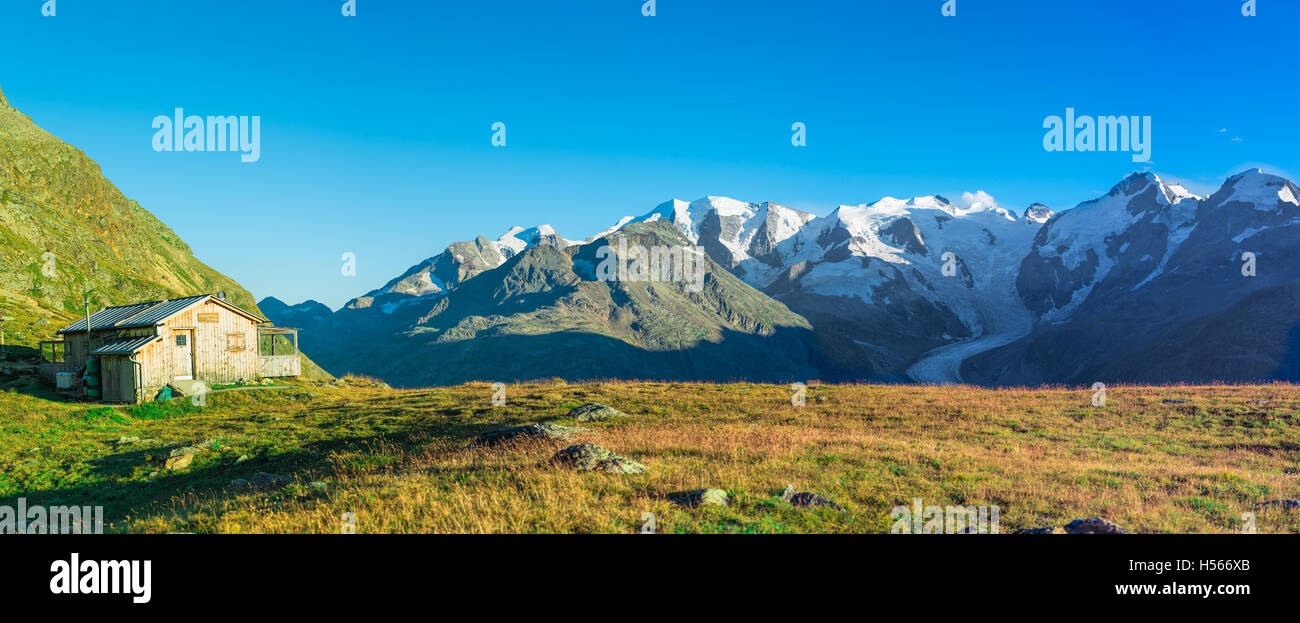 Refuge on the Switzerland alps Stock Photo - Alamy