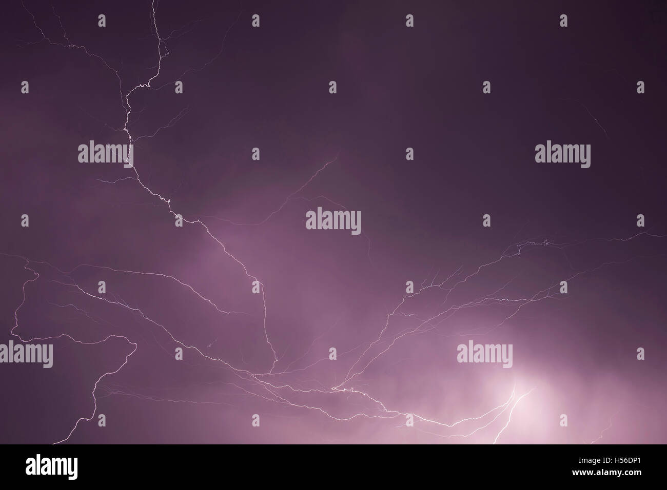 Lightning storm in the middle of the night Stock Photo - Alamy