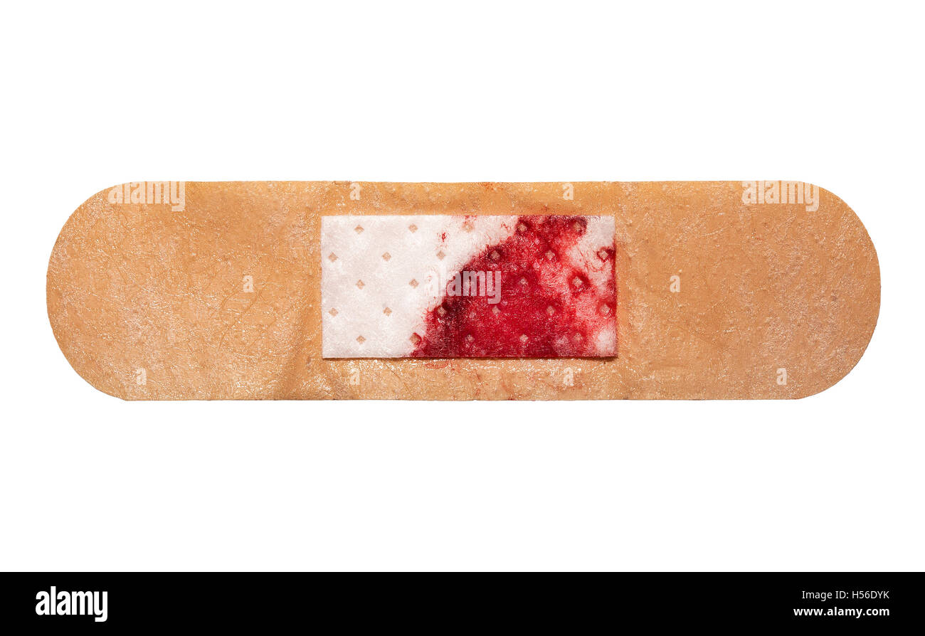 Used wound plaster isolated on white background Stock Photo - Alamy