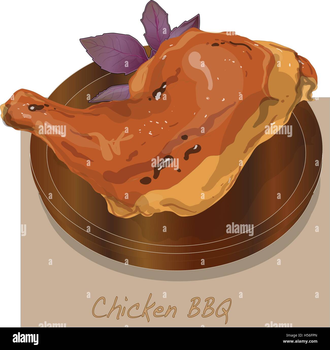 Chicken BBQ illustration. Vector isolated Stock Vector Image & Art - Alamy
