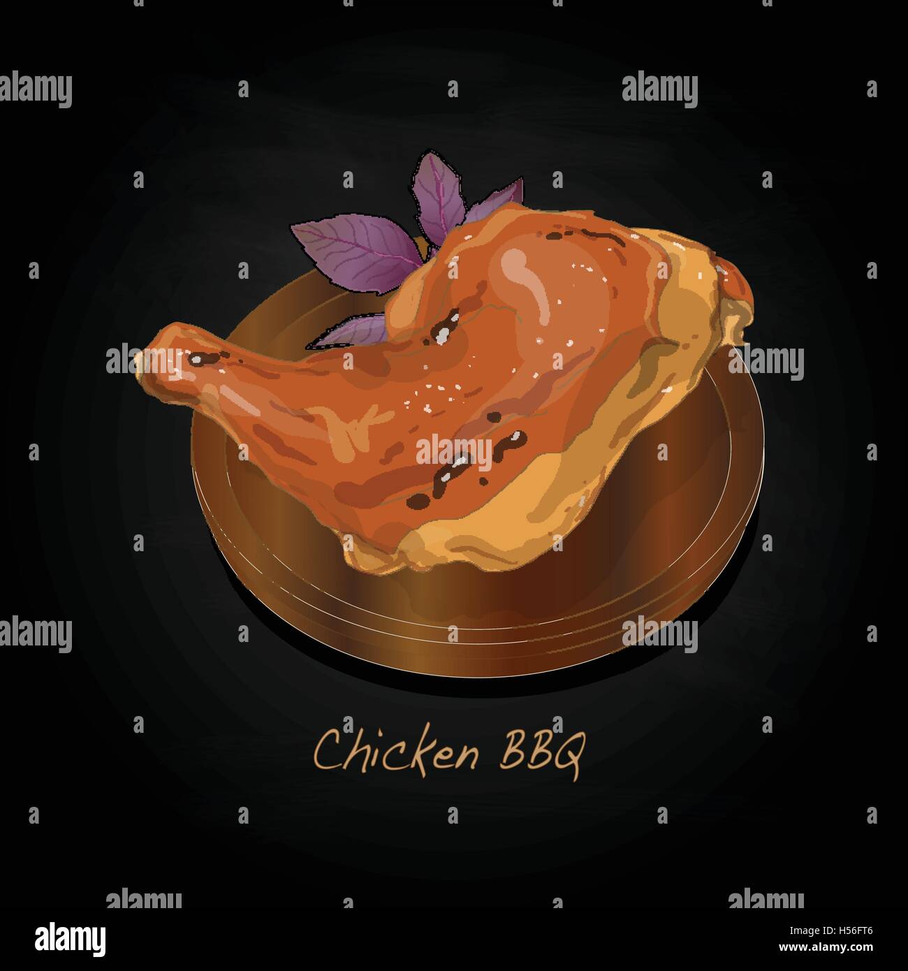 Chicken BBQ illustration. Vector isolated Stock Vector Image & Art - Alamy