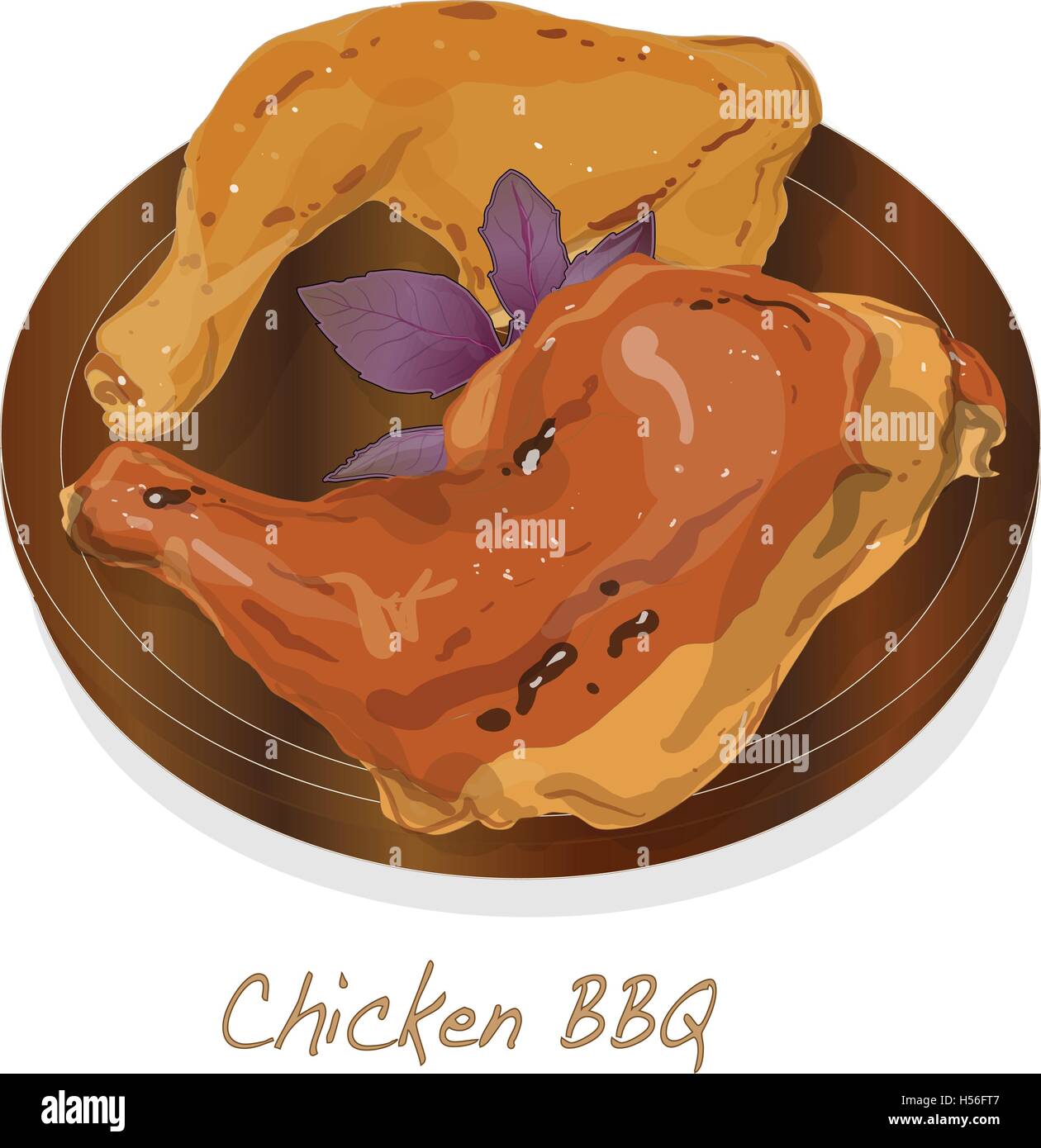 Chicken BBQ illustration. Vector isolated Stock Vector Image & Art - Alamy