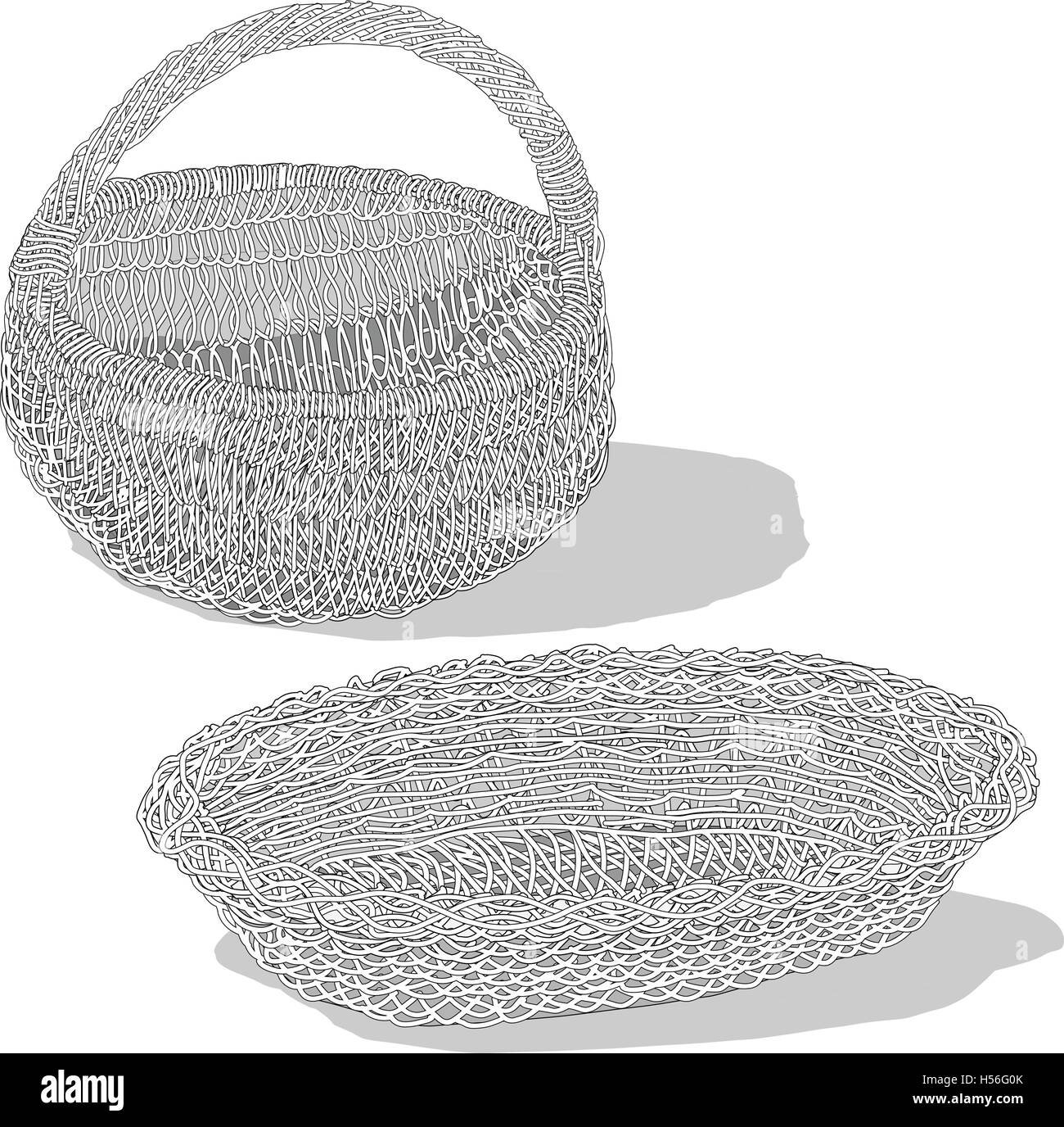 Wicker basket. Vector. Isolated illustration Stock Vector Image & Art ...