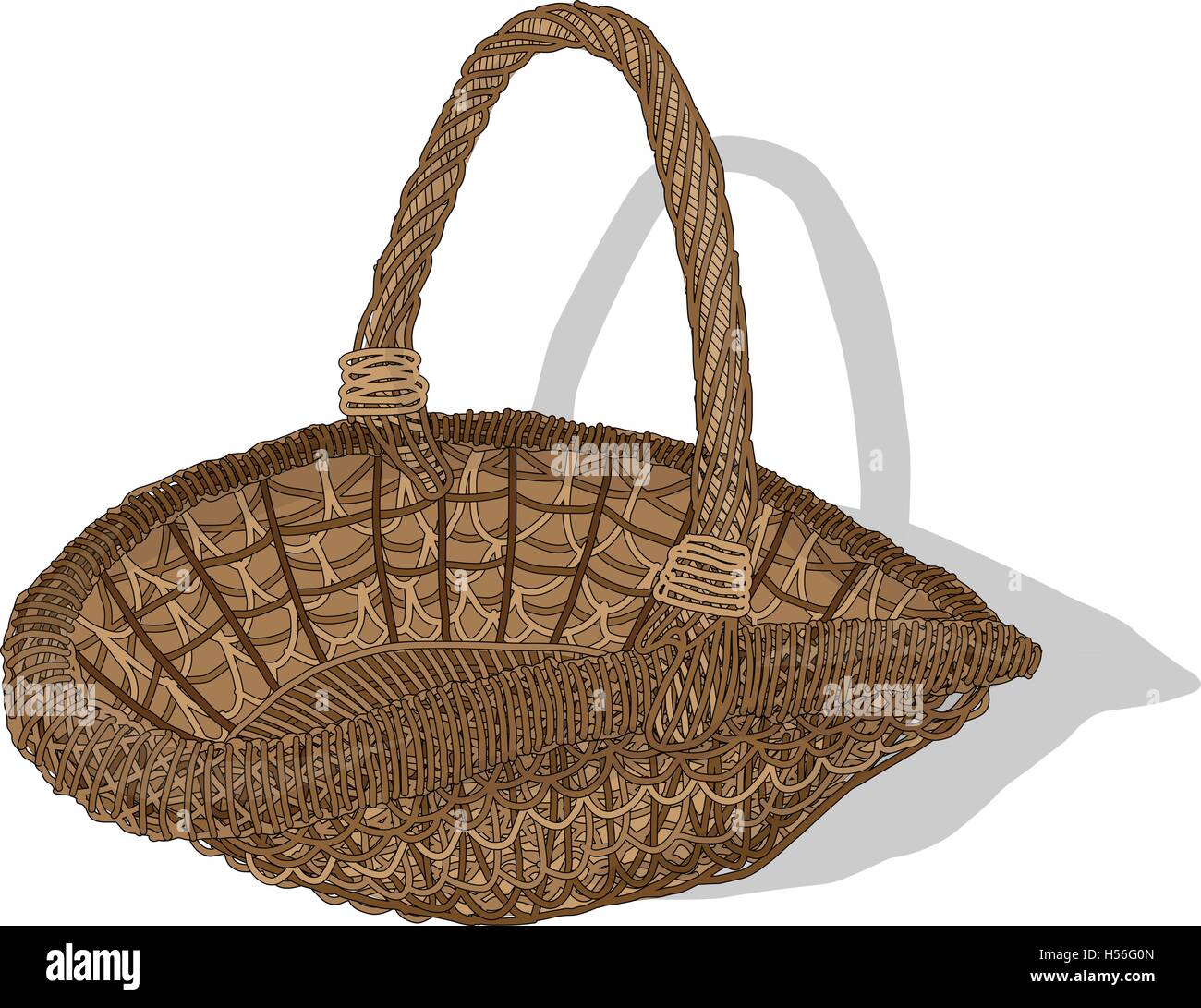 Wicker basket. Vector. Isolated illustration Stock Vector Image & Art ...