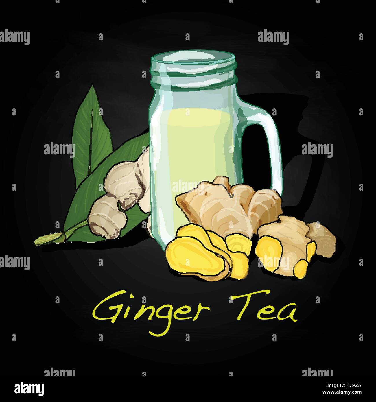 ginger tea vector illustration isolated Stock Vector Image & Art - Alamy