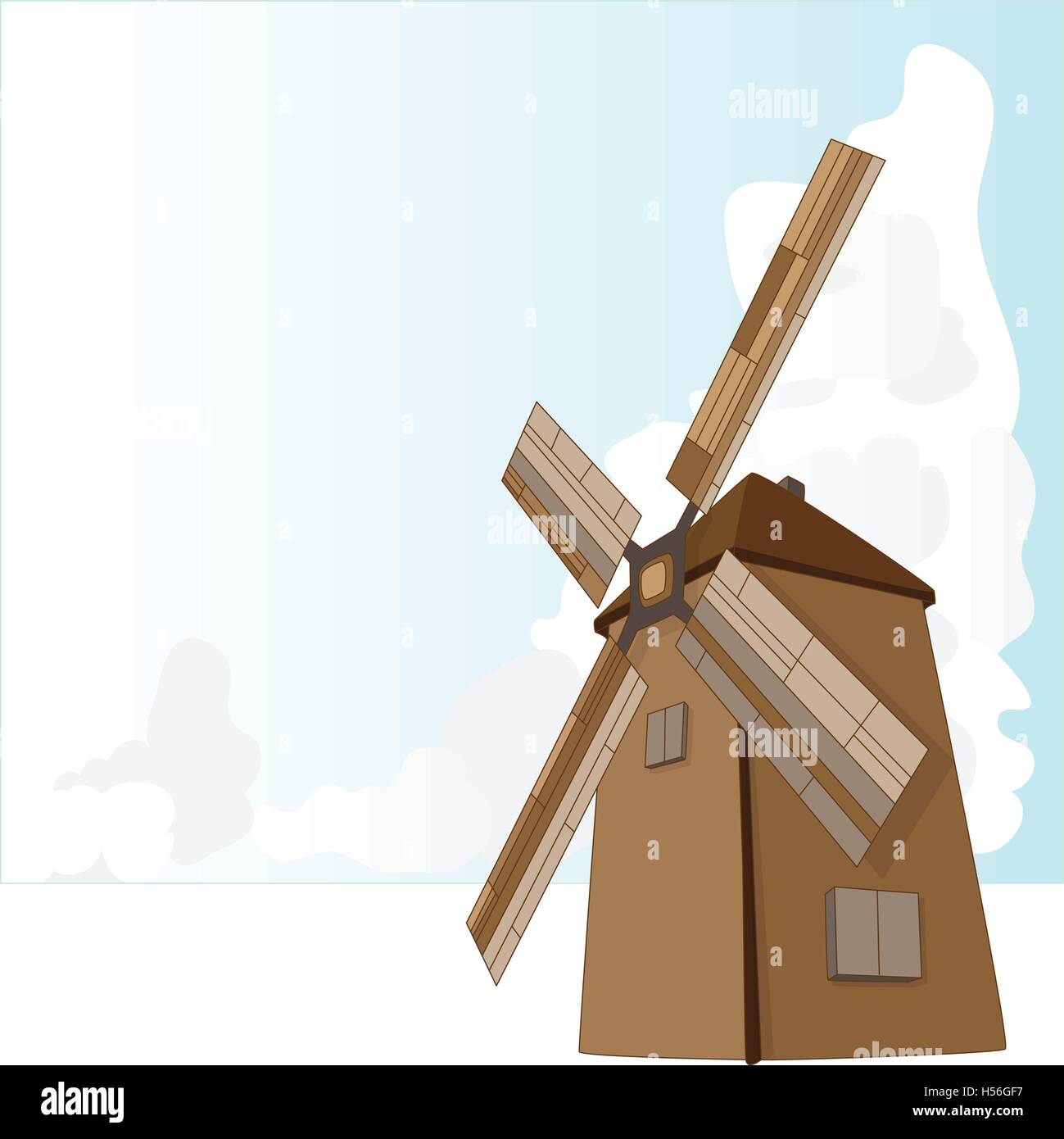 Windmill illustration. Retro. Vector isolated Stock Vector Image & Art ...