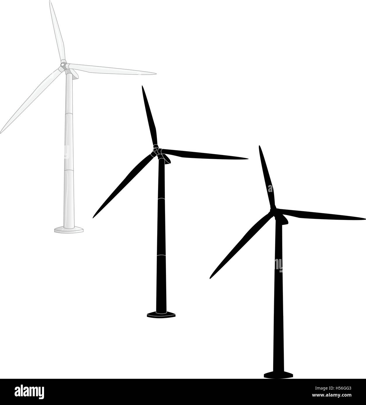Wind turbine illustration. Vector isolated Stock Vector Image & Art - Alamy