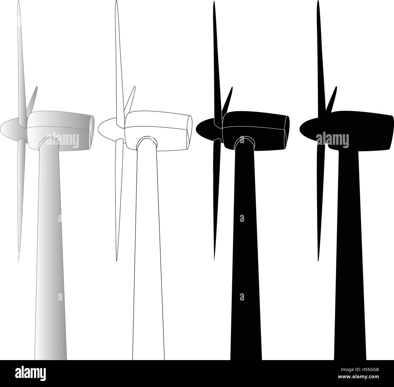 Wind turbine illustration. Vector isolated Stock Vector Image & Art - Alamy
