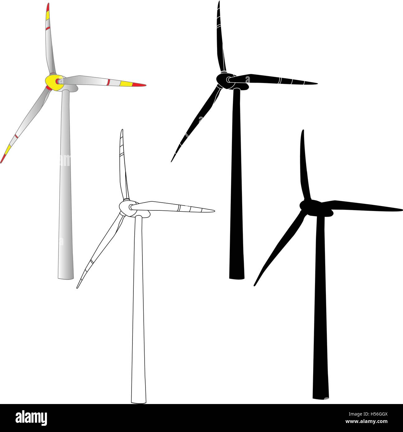 Wind turbine illustration. Vector isolated Stock Vector Image & Art - Alamy