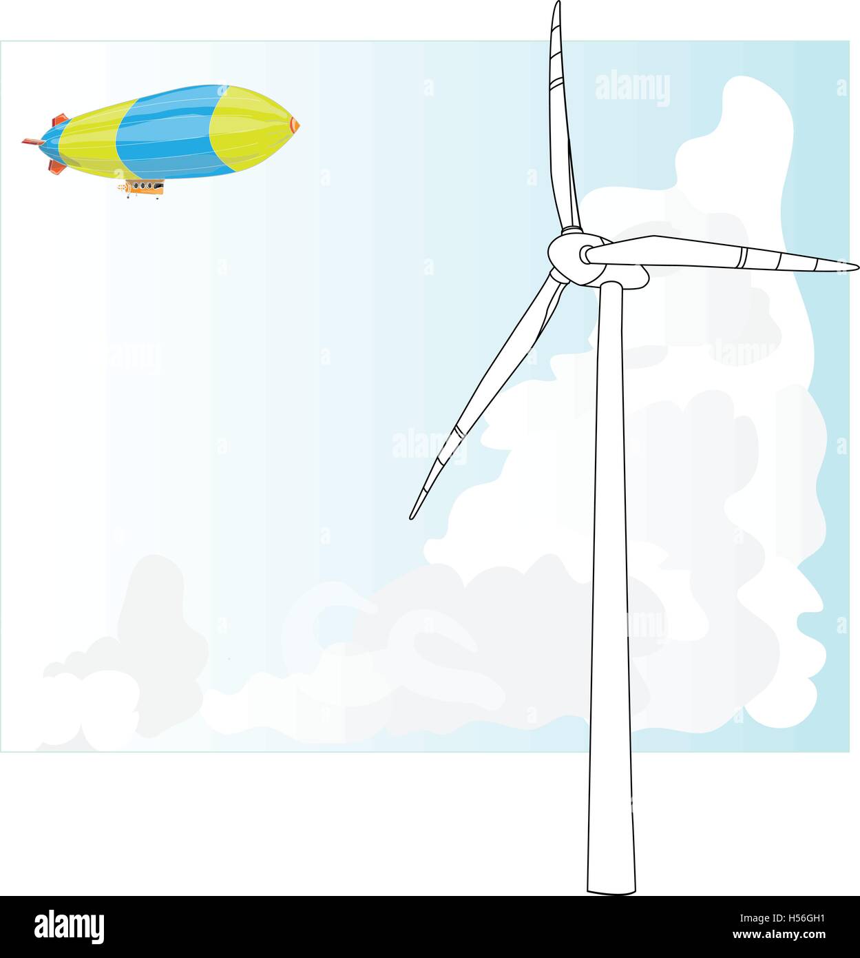 Wind turbine illustration. Vector isolated Stock Vector Image & Art - Alamy