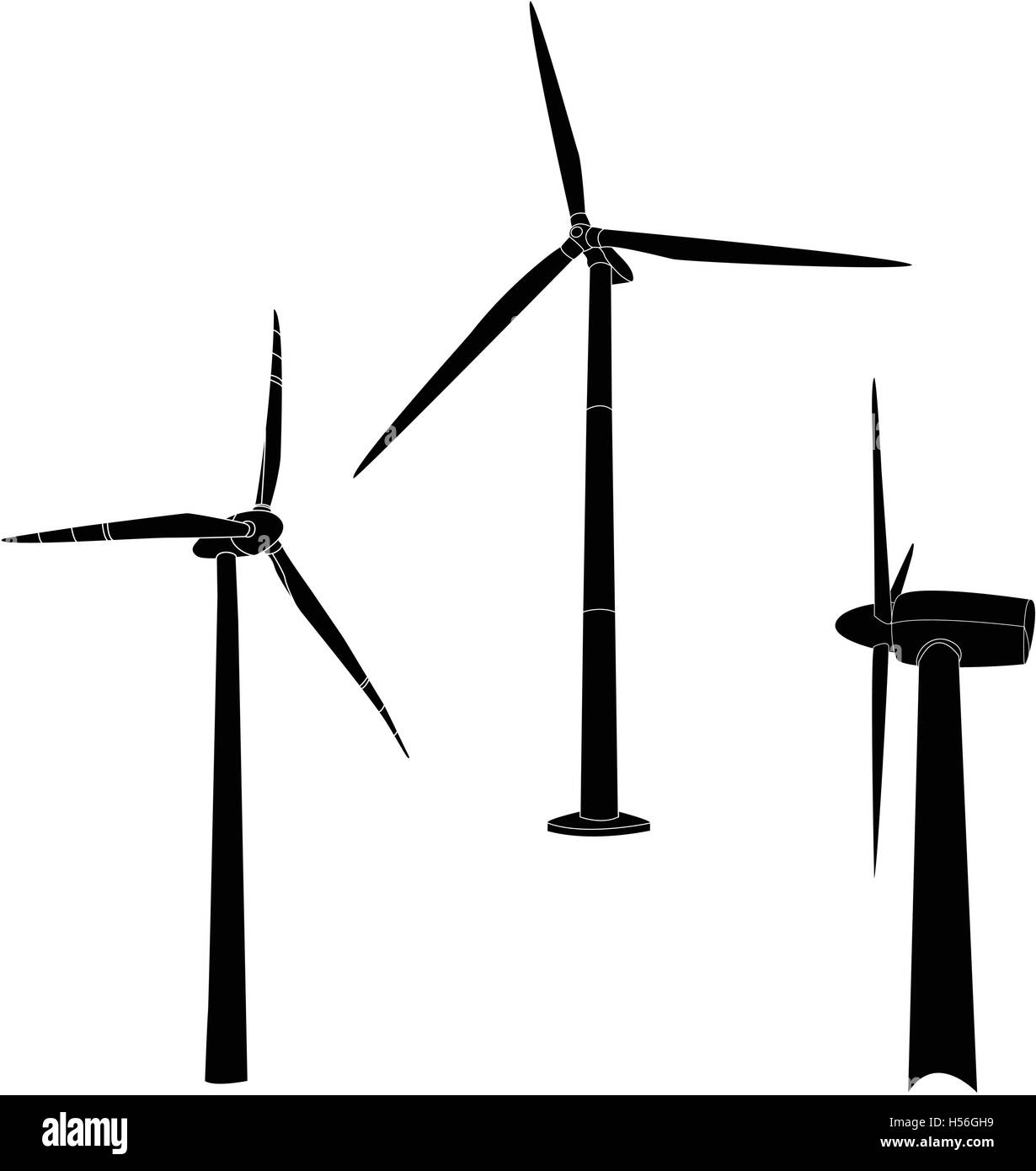 Wind turbine illustration. Vector isolated Stock Vector Image & Art - Alamy