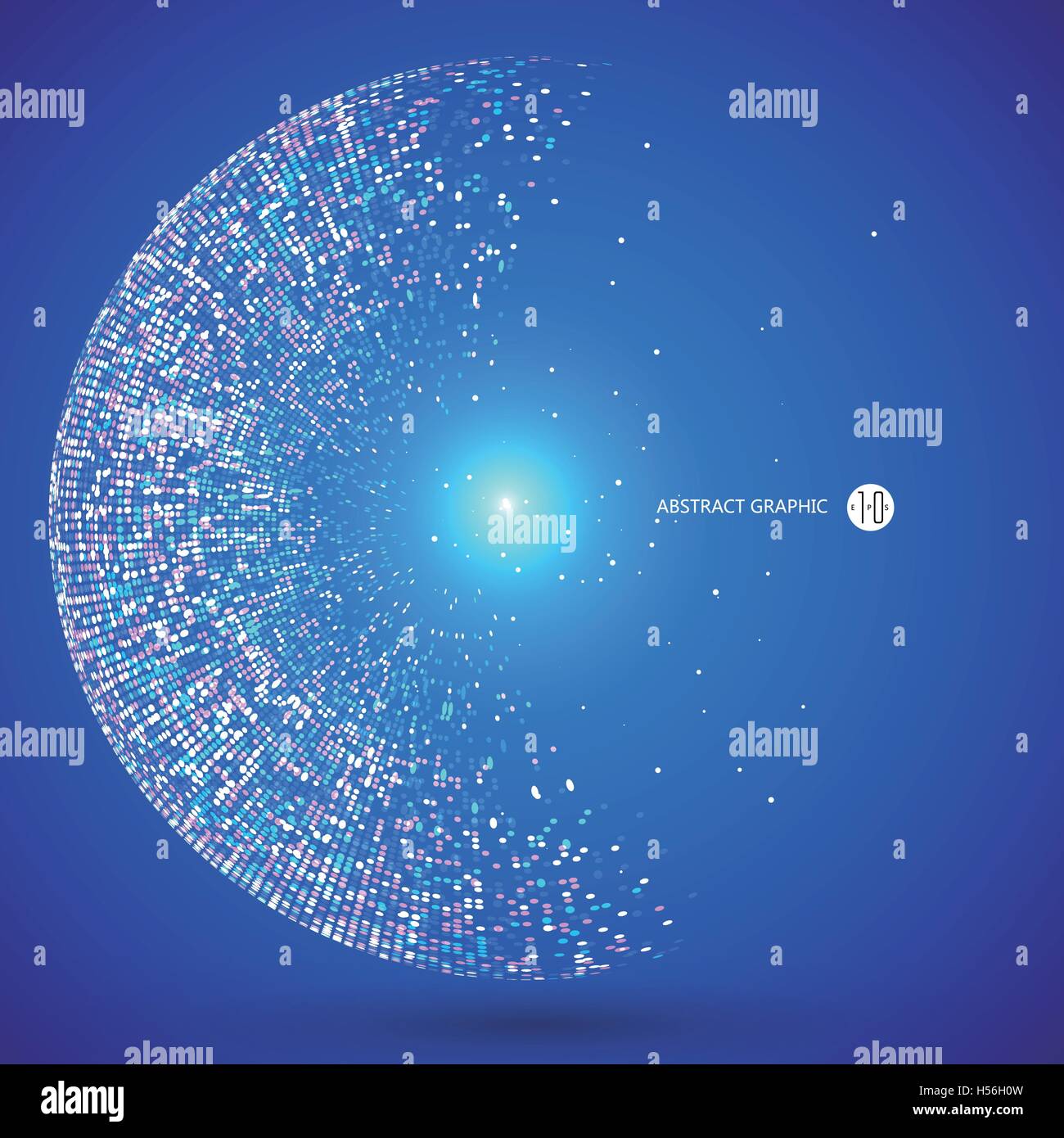 Colorful dots abstract sphere, science and technology vector ...