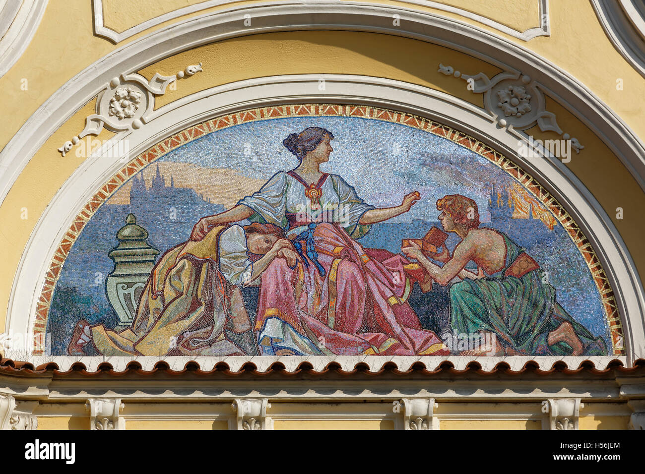 Mosaic on the gable, Ministry of Regional Development, Old Town Square ...