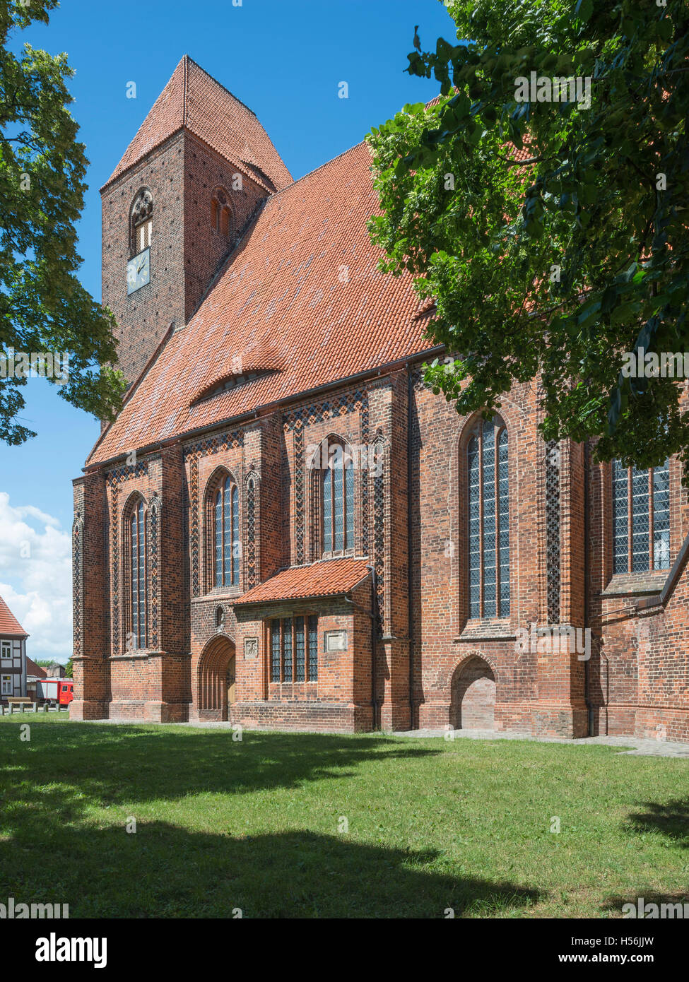 Gothic parish church of St. John, Hanseatic City Werben, Saxony-Anhalt ...