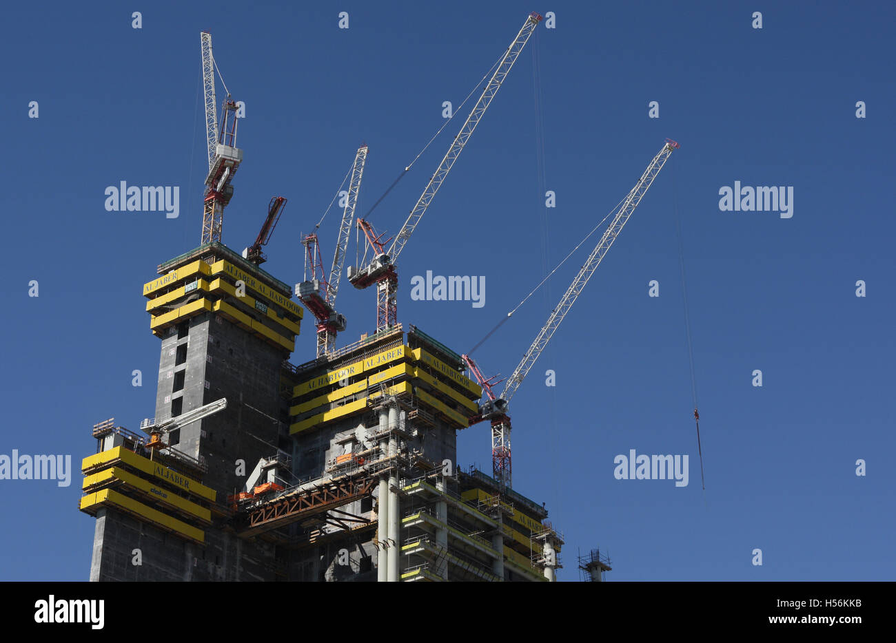 High-rise construction site, West Bay District, Doha, Qatar, Middle ...