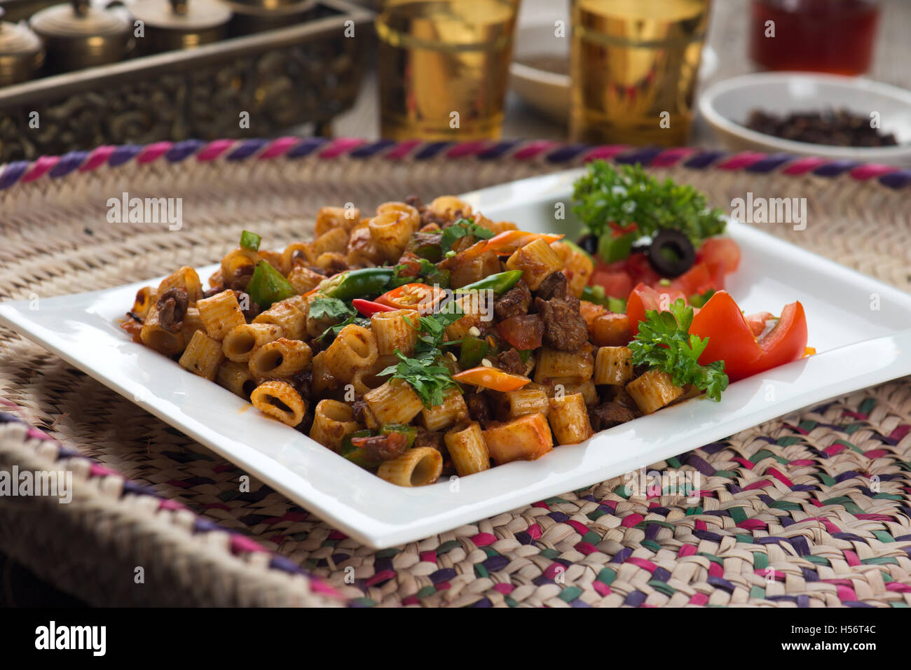 arabic beef pasta Stock Photo - Alamy
