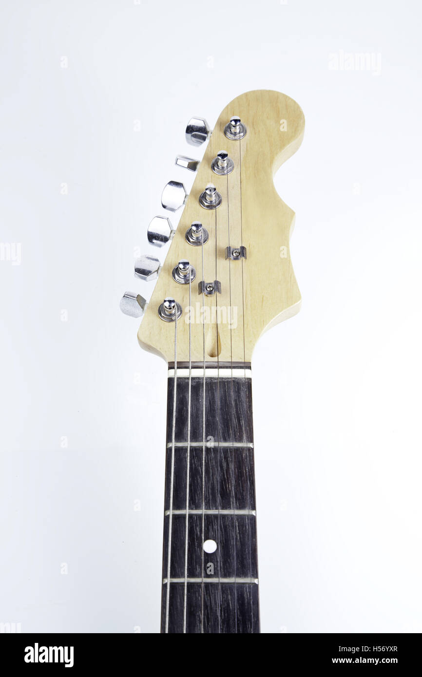 Guitar neck, detail electric stringed instrument, music Stock Photo - Alamy
