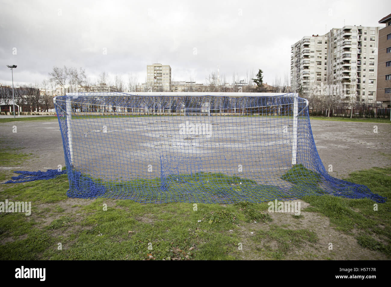 Football field in the city, detailed urban football game, urban sport ...