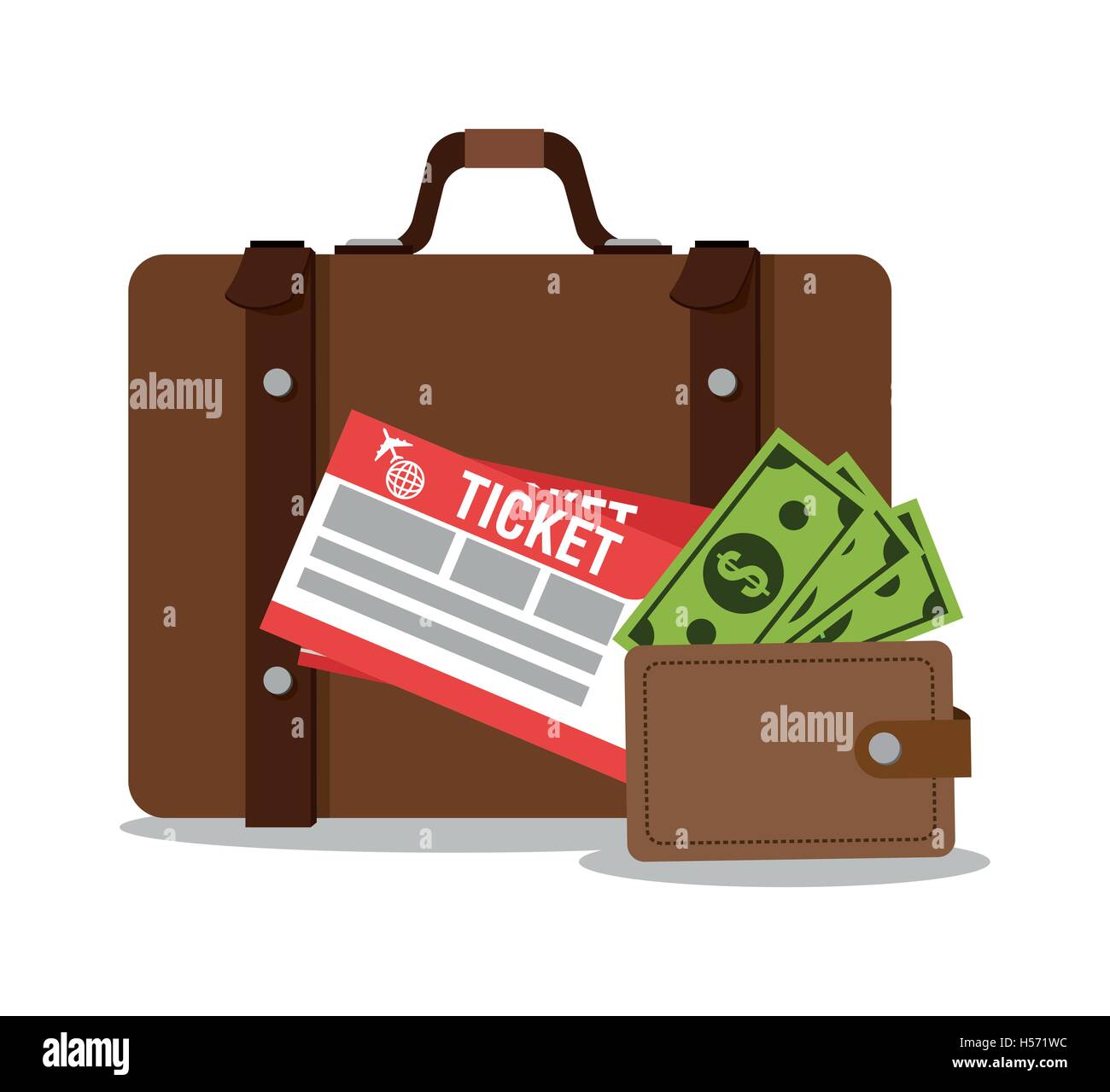 Suitcase wallet and tickets for travel design Stock Vector Image & Art ...