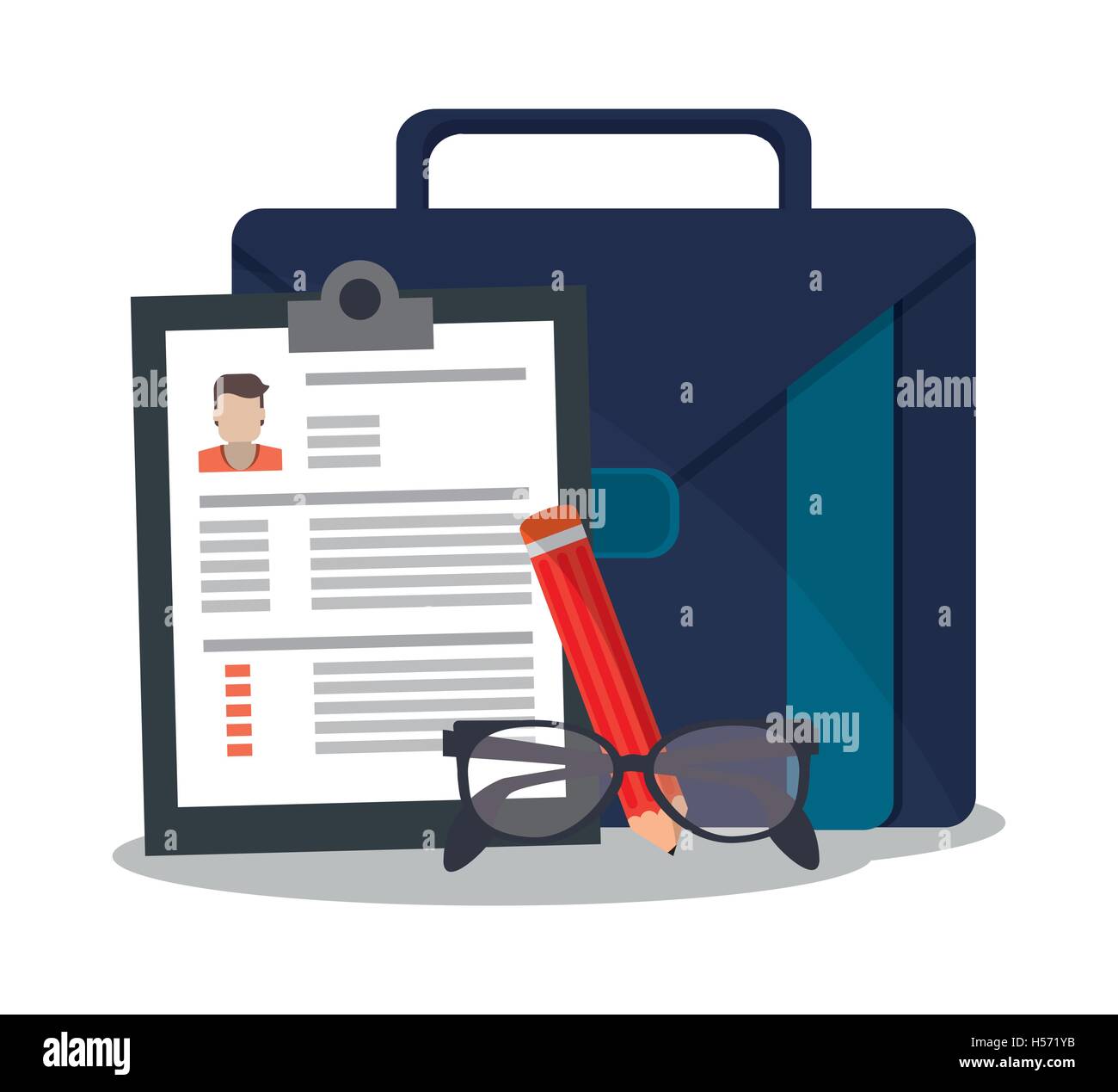 Document glasses pencil suitcase hi-res stock photography and images ...