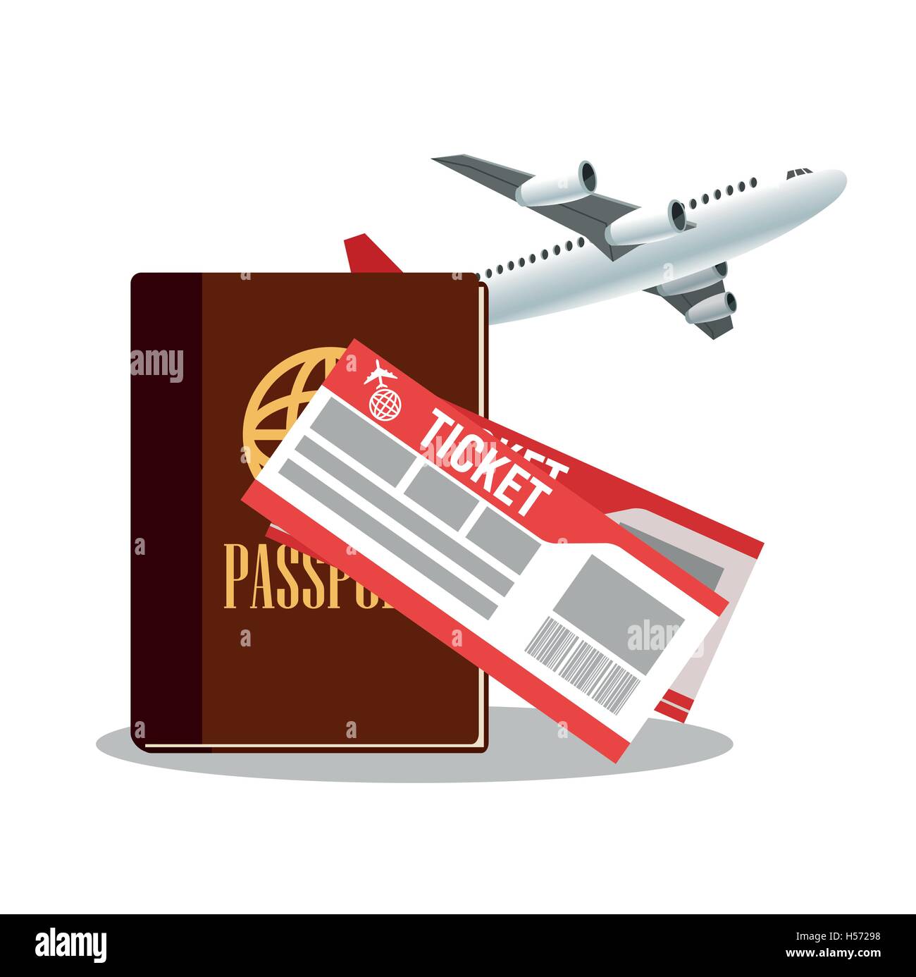 Passport Airplane And Tickets Design Stock Vector Image And Art Alamy
