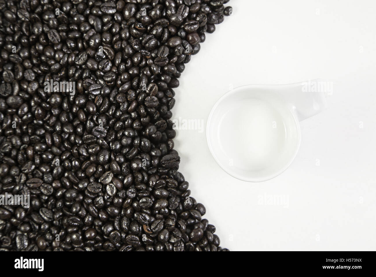 Coffee and cup on white background with texture detail coffee, milk ...