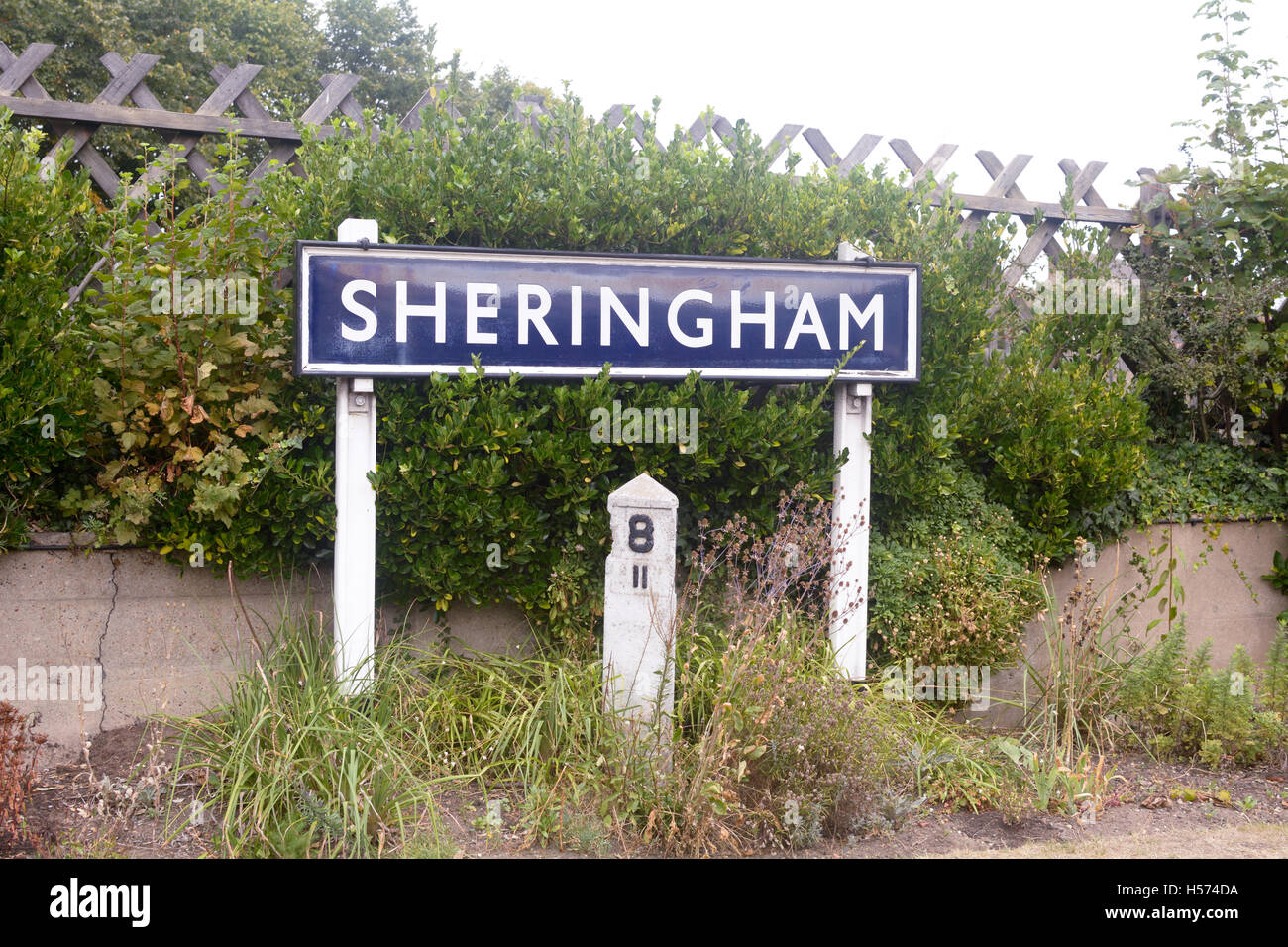 Sheringham Railway Station sign on platform - part of the North Norfolk ...
