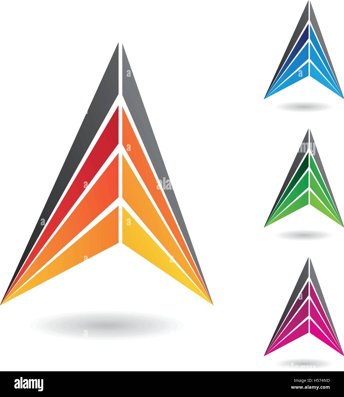 Design Concept of a Colorful Abstract Triangular Icon of Letter A ...