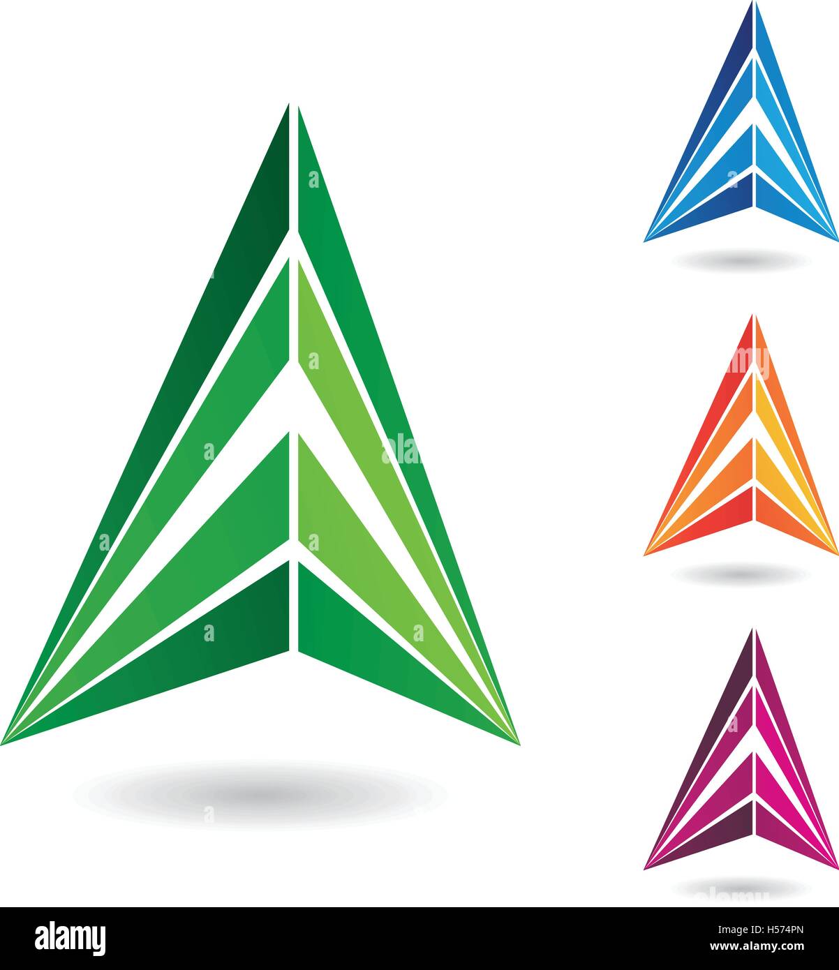 Design Concept of a Colorful Abstract Triangular Icon of Letter A ...