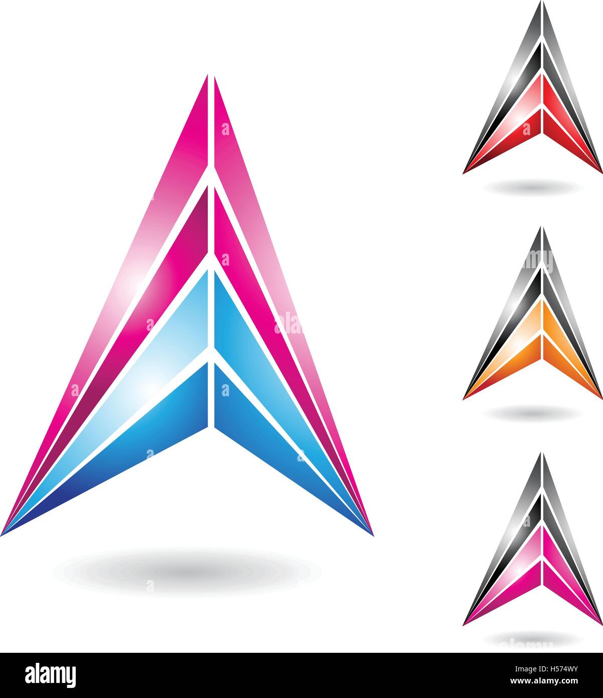 Design Concept of a Colorful Abstract Triangular Icon of Letter A ...