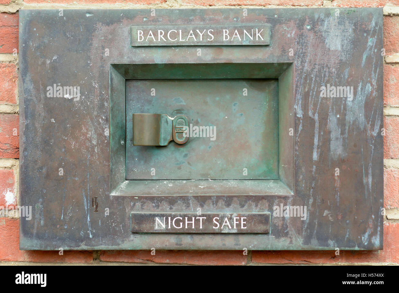 Barclays Bank Night safe on wall of branch Stock Photo - Alamy