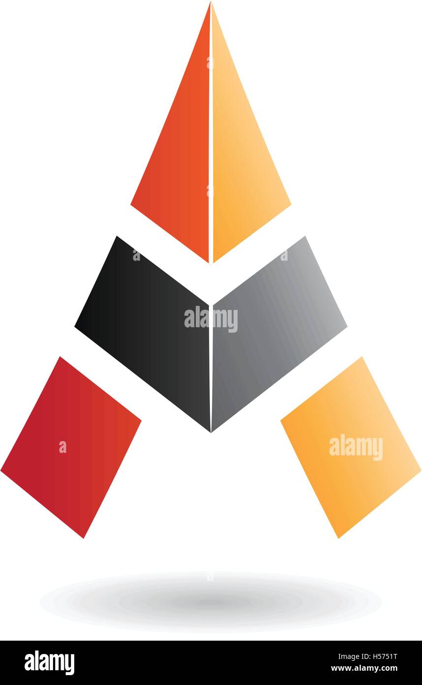 Design Concept of a Colorful Abstract Triangular Icon of Letter A ...