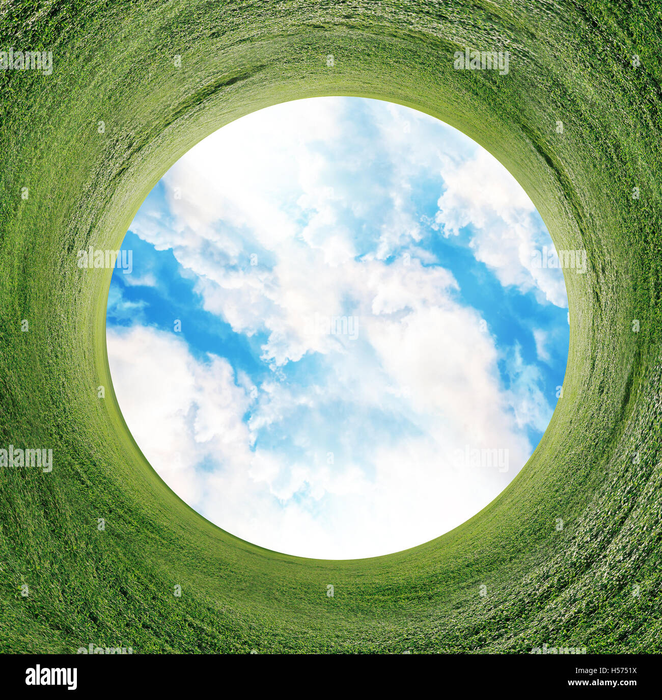 Panoramic projection of a green field Stock Photo - Alamy