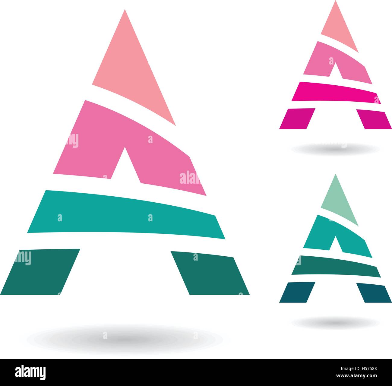 Design Concept of a Colorful Abstract Triangular Icon of Letter A ...