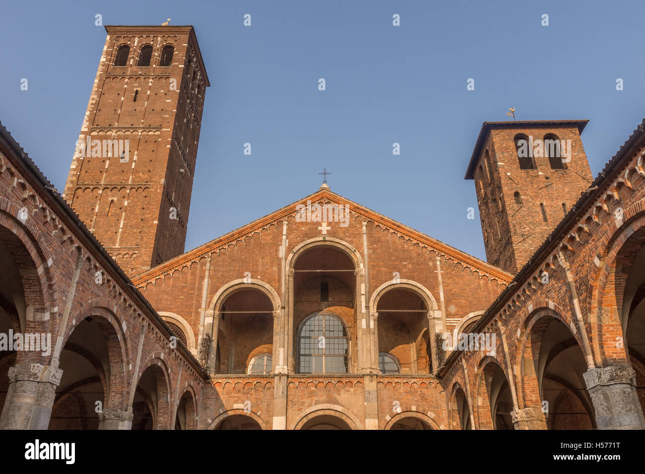 The Basilica of Sant'Ambrogio, Milan, Lombardy, Northern Italy Stock ...