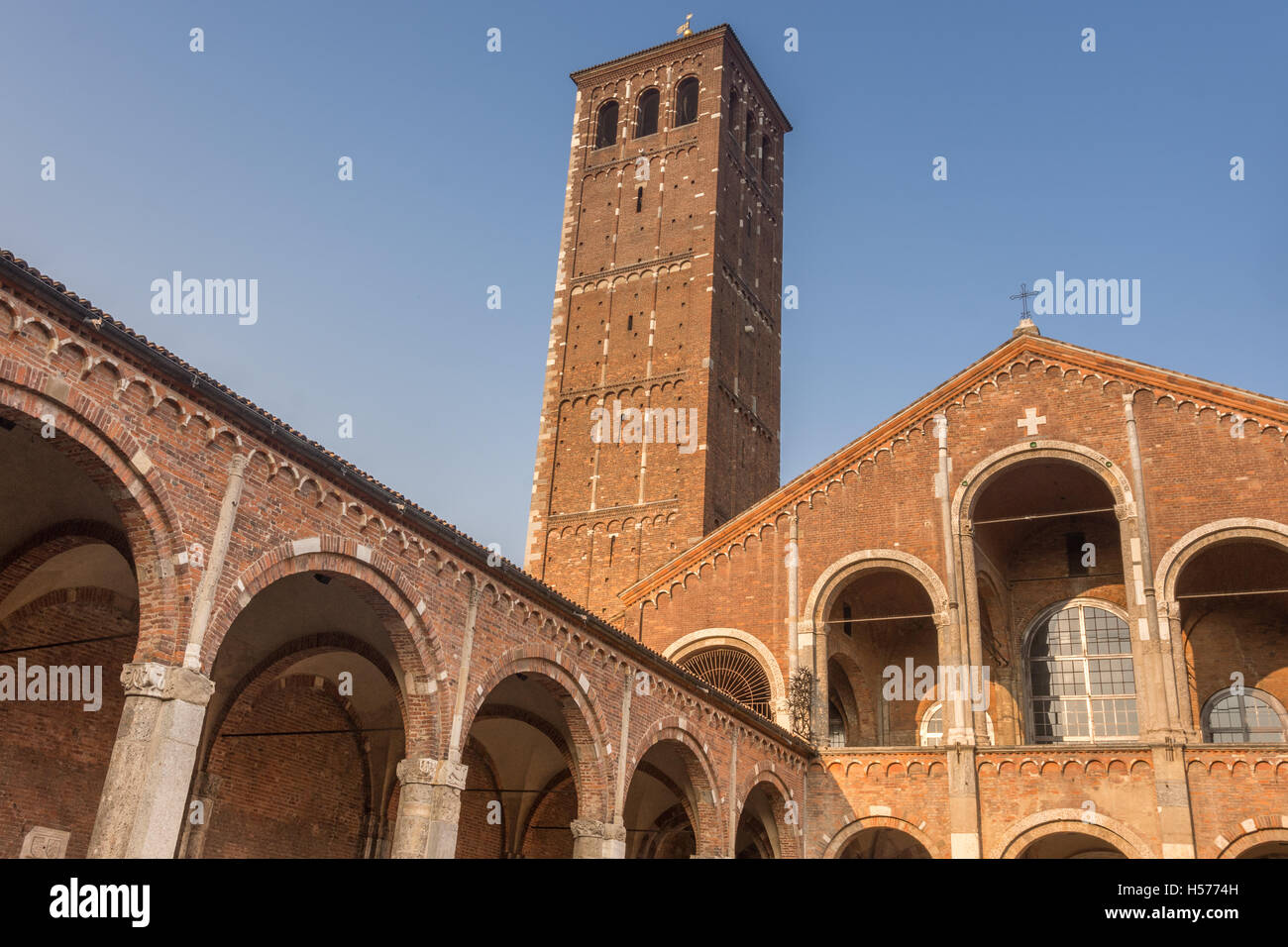 The Basilica of Sant'Ambrogio, Milan, Lombardy, Northern Italy Stock ...