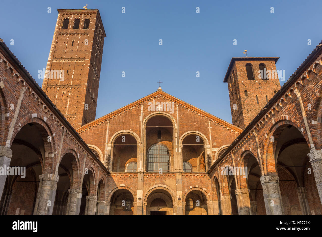 The Basilica of Sant'Ambrogio, Milan, Lombardy, Northern Italy Stock ...