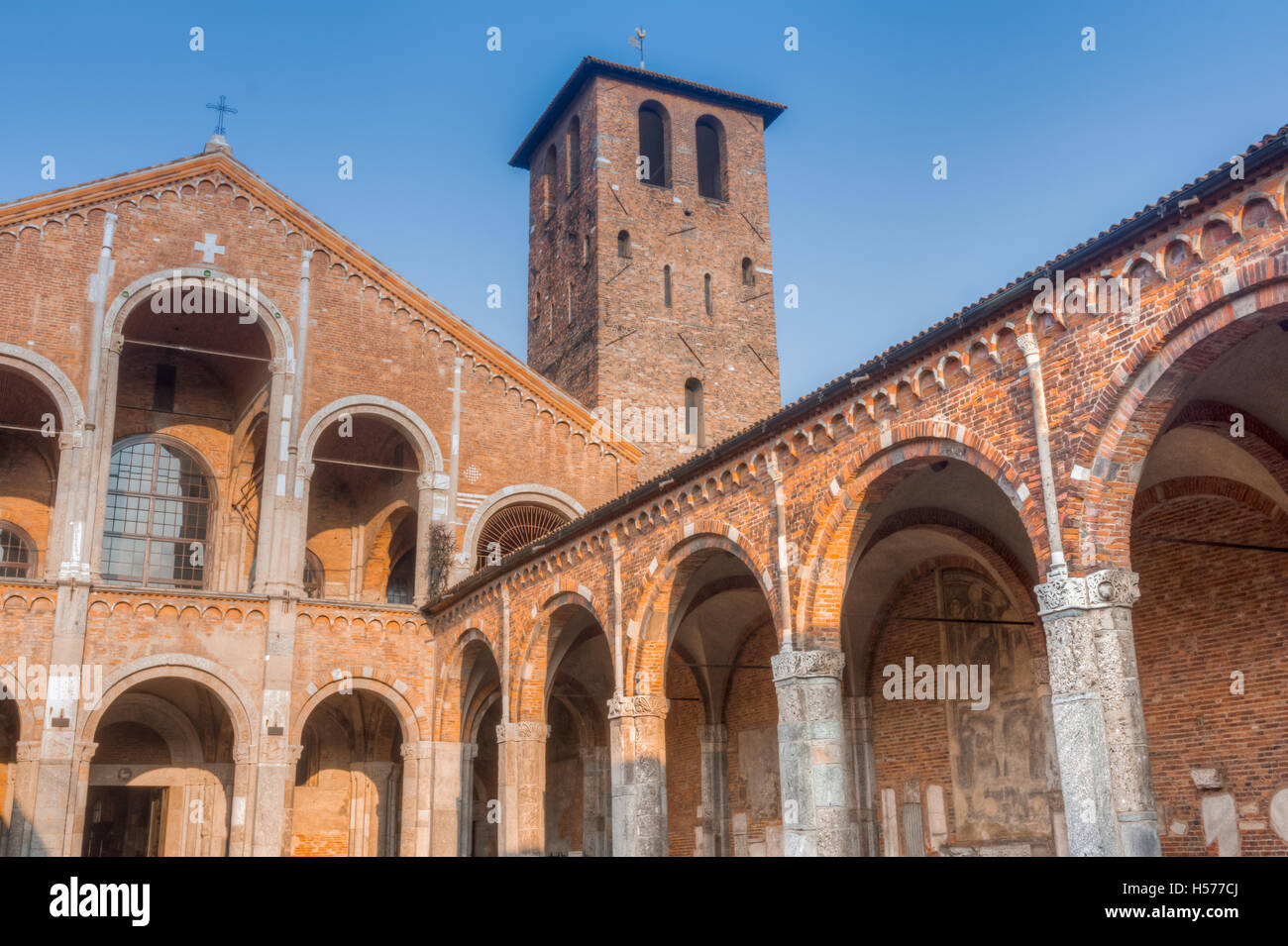 The Basilica of Sant'Ambrogio, Milan, Lombardy, Northern Italy Stock ...