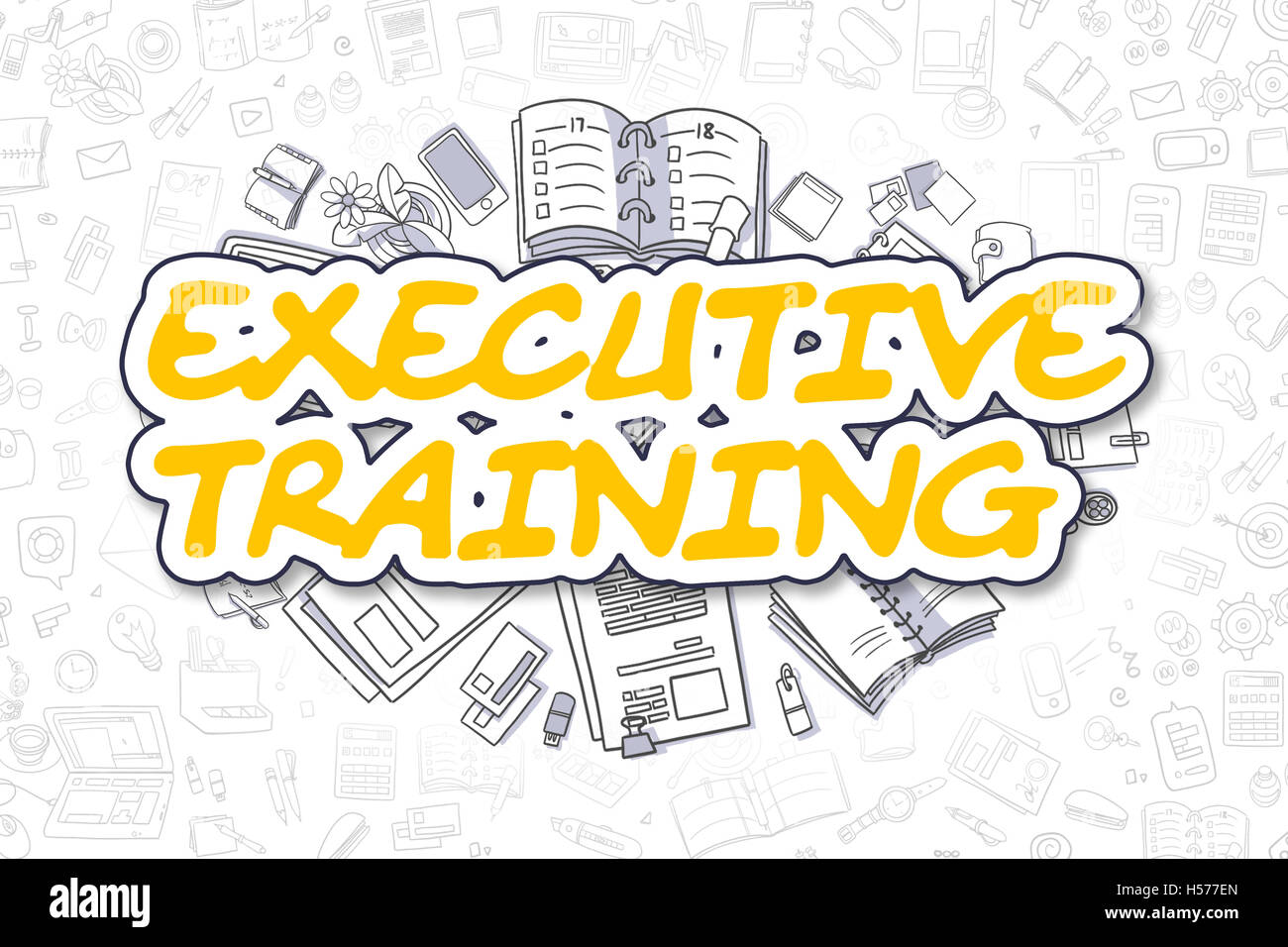 Executive Training - Cartoon Yellow Text. Business Concept Stock Photo ...