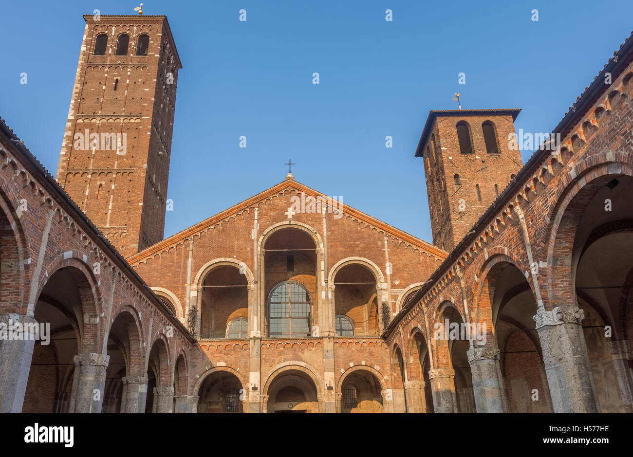 The Basilica of Sant'Ambrogio, Milan, Lombardy, Northern Italy Stock ...
