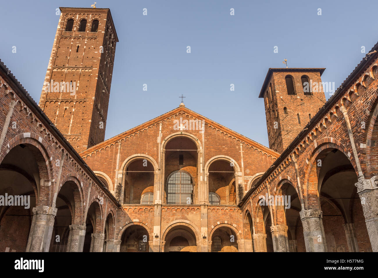 The Basilica of Sant'Ambrogio, Milan, Lombardy, Northern Italy Stock ...