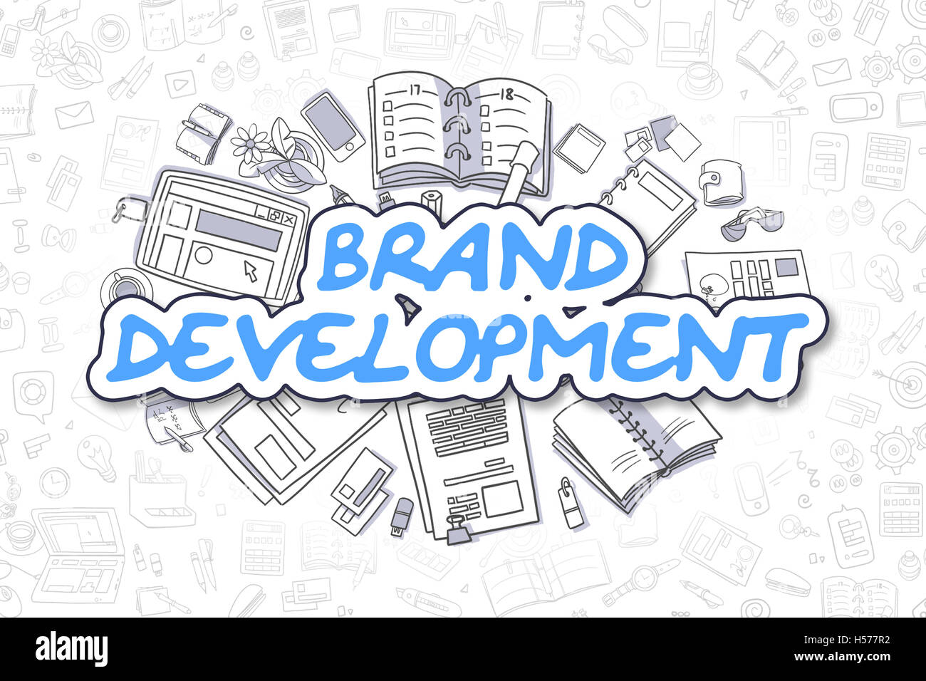 Brand Development - Doodle Blue Word. Business Concept Stock Photo - Alamy