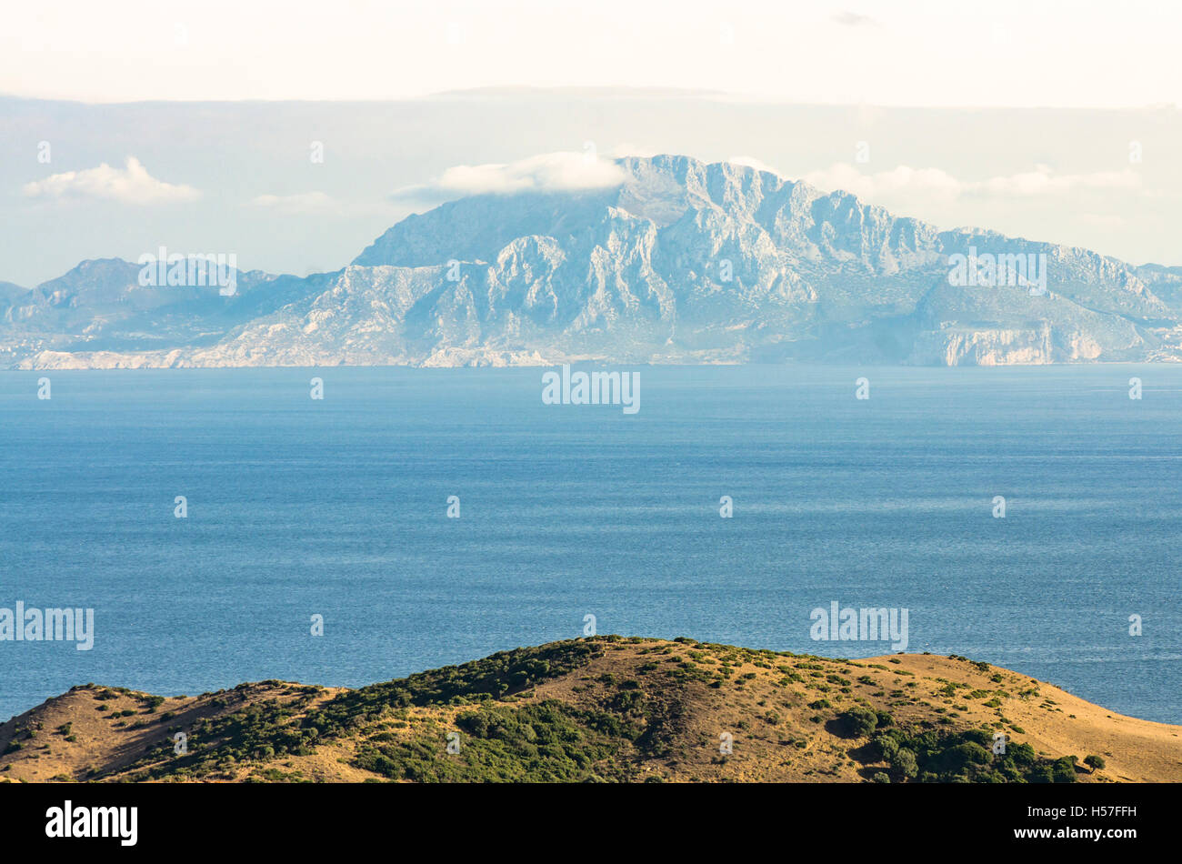 The strait of Gibraltar, connecting Atlantic Ocean to the Mediterranean ...