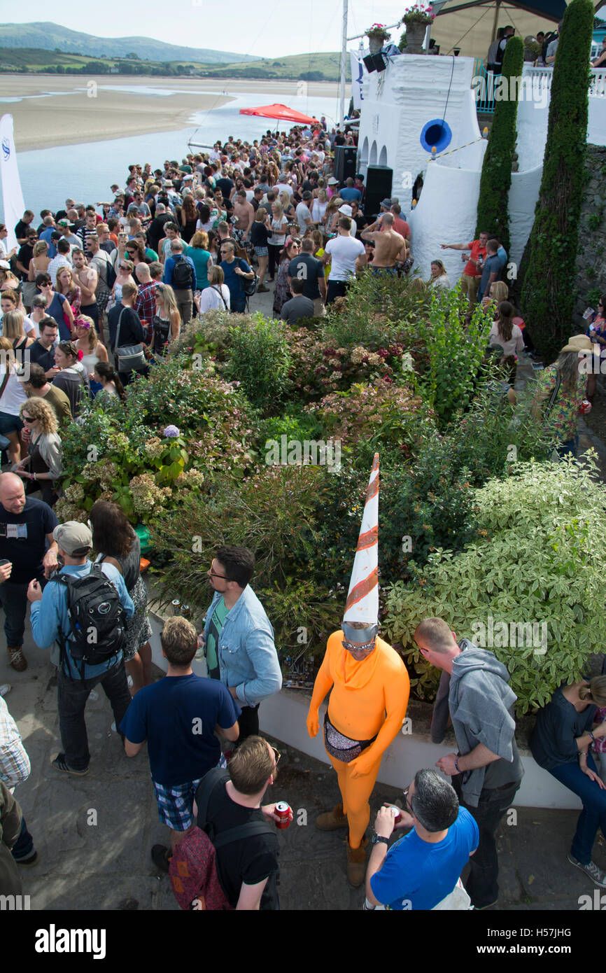 Party goers having fun at Festival No.6, Portmeirion, Wales, UK Stock ...