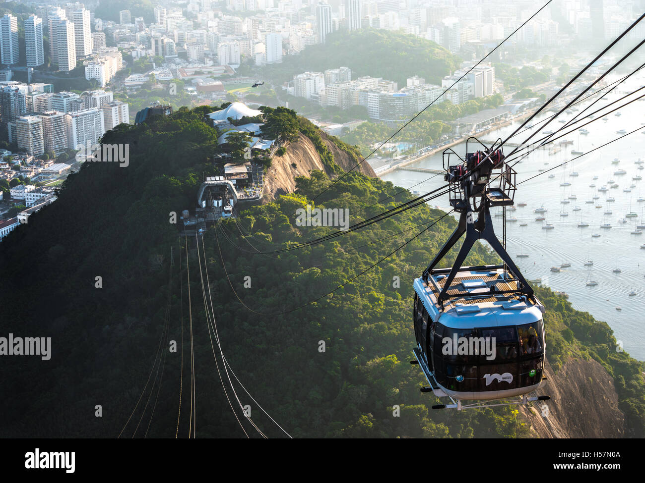 The cable car at Sugarloaf Mountain in Rio de Janeiro, Brazil Stock ...