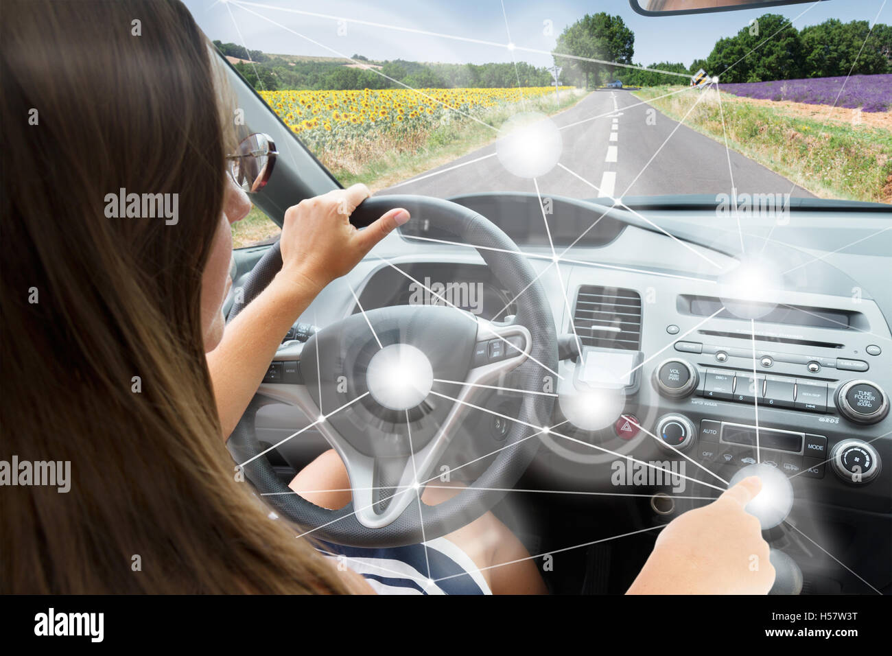 Self-driving car concept Stock Photo - Alamy