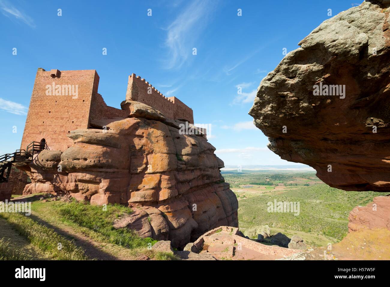 Upper section of Peracense Castle, X-XI centuries, in Teruel province ...